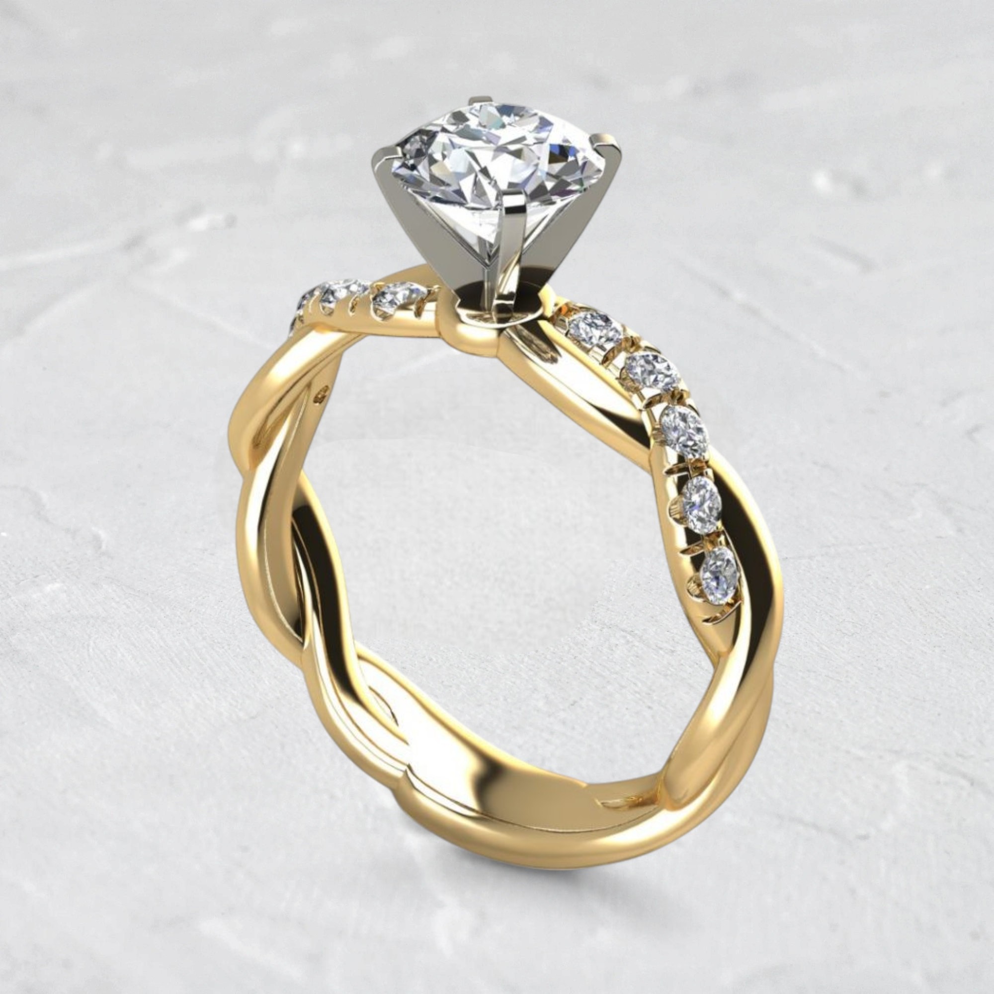 Infinity Twist Round Lab Diamond Ring
